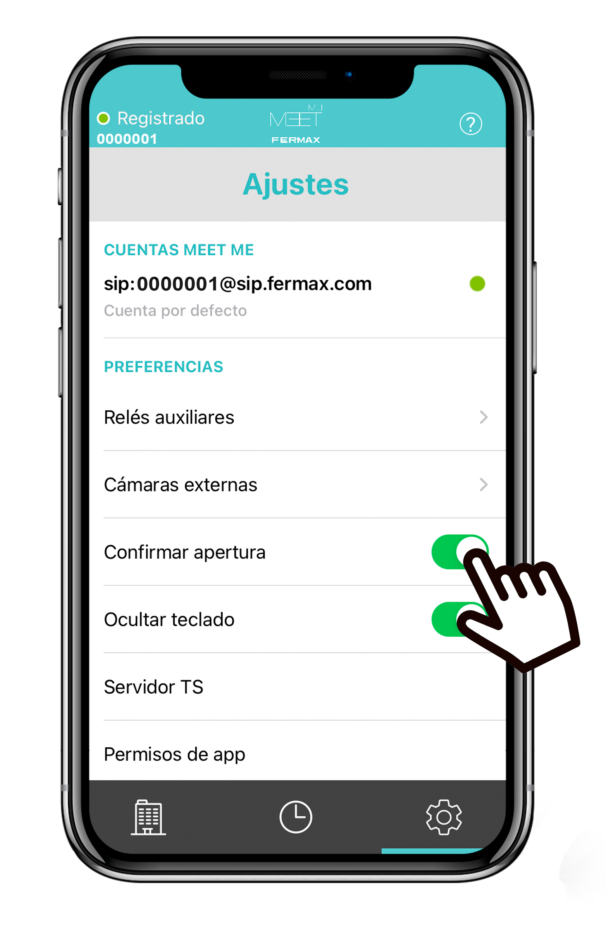 En MEET ME, ¿para qué sirve la opción de confirmar apertura?